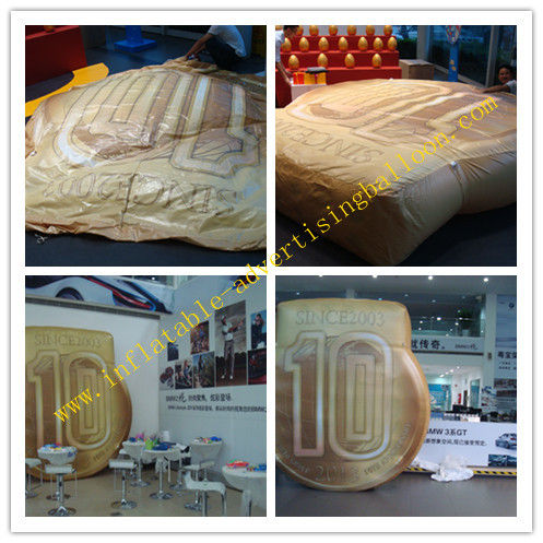 0.18mm Helium PVC and Oxford Custom Shaped Balloon / Inflatable Coin ...