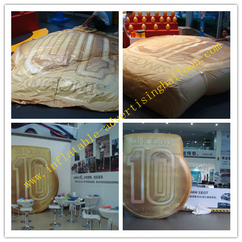 0.18mm Helium PVC and Oxford Custom Shaped Balloon / Inflatable Coin ...